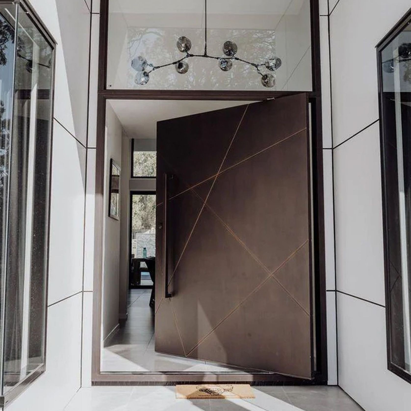 Iron Pivot Entry Doors - Galvanised | ArchiPro AU