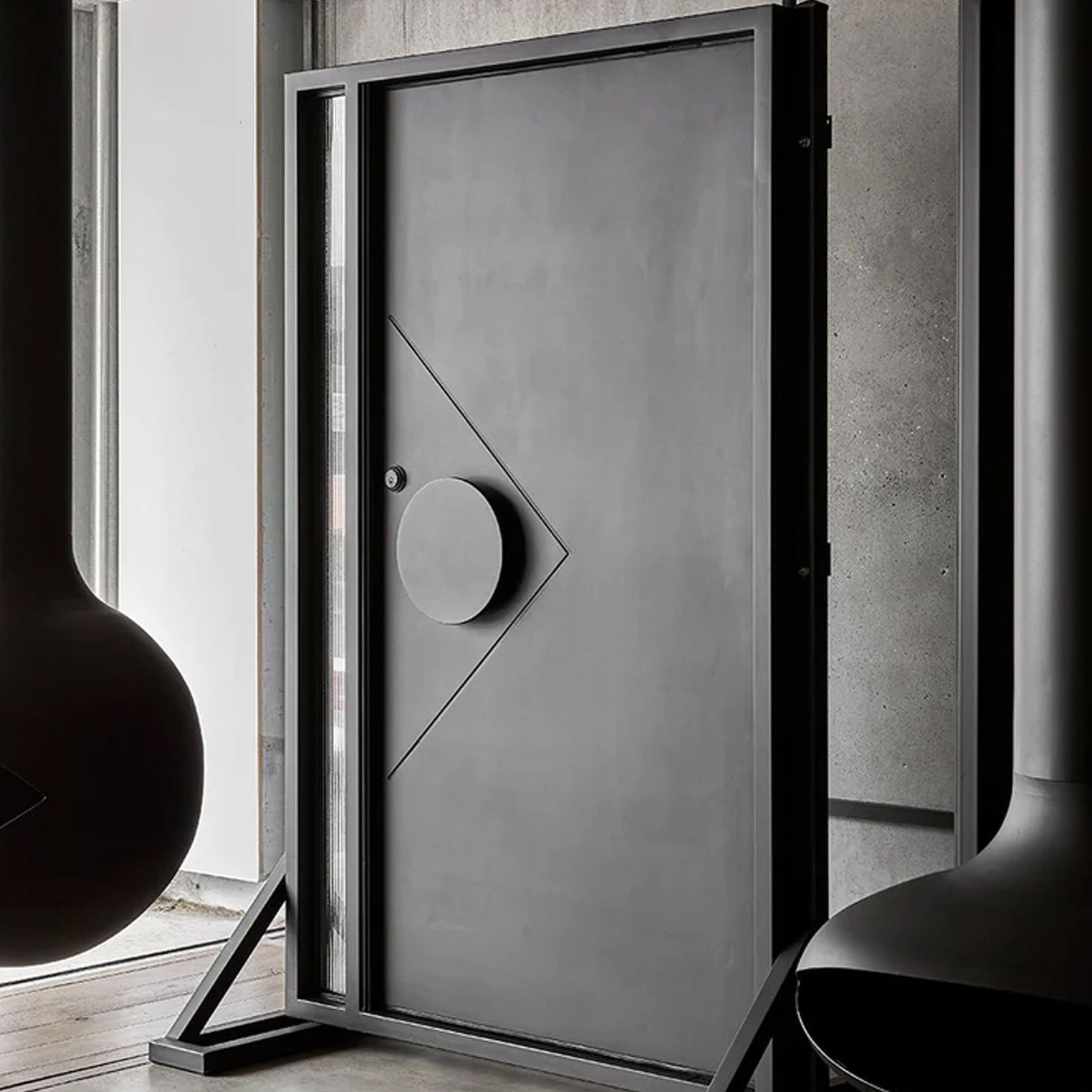 Iron Pivot Entry Doors - Galvanised | ArchiPro AU