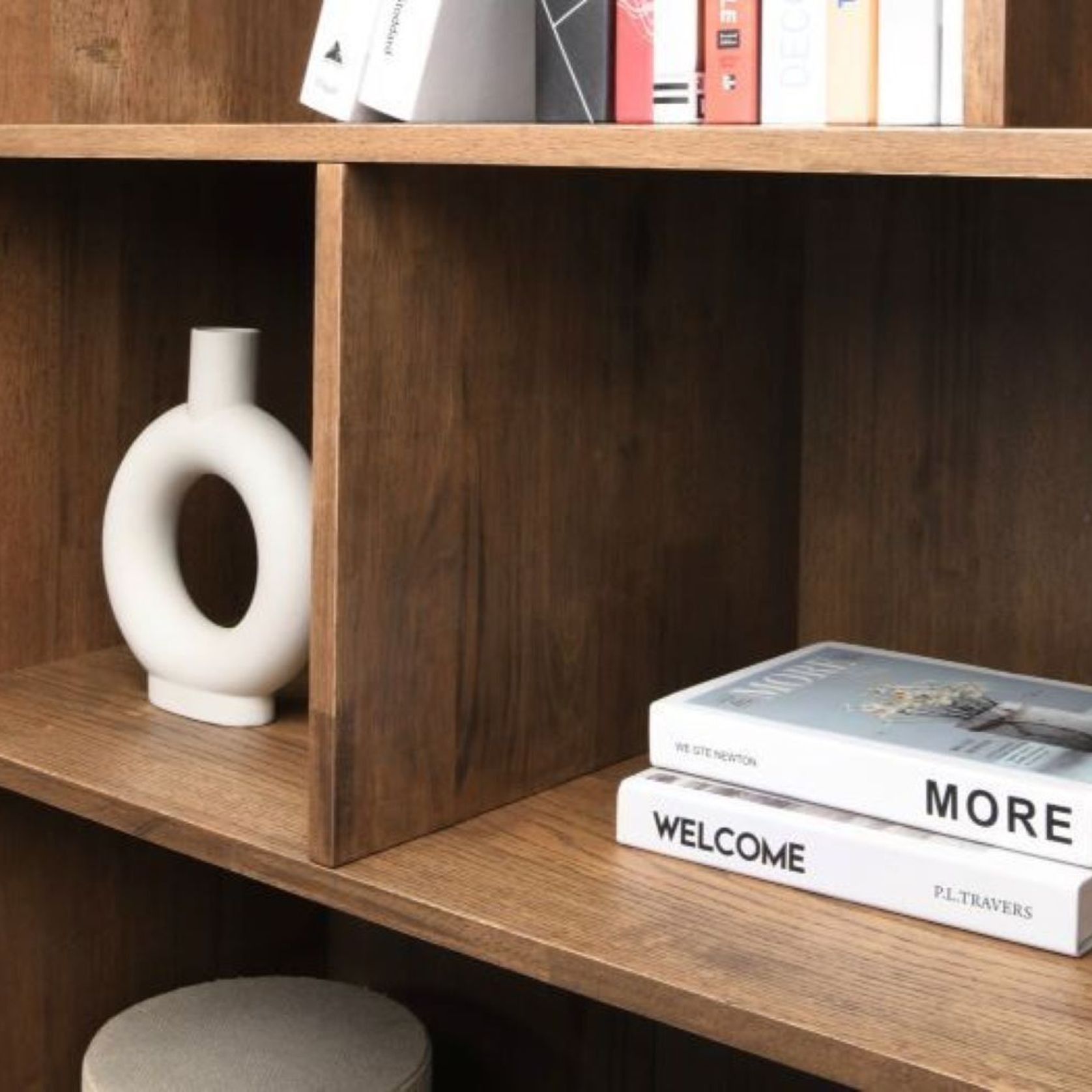 Stax Staggered Bookcase | Rustic Walnut | Wide | 1.2m | ArchiPro AU