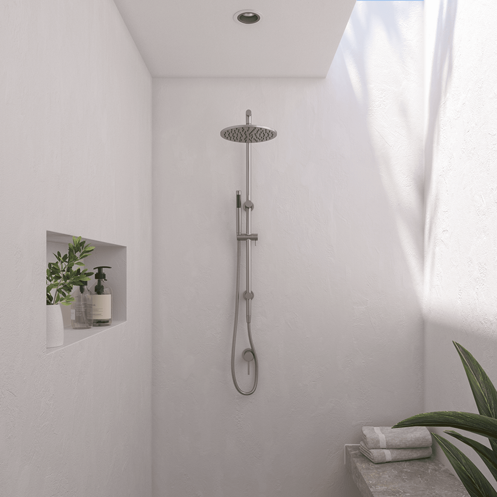Mira Brushed Nickel Shower Rail Twin Set | ArchiPro AU