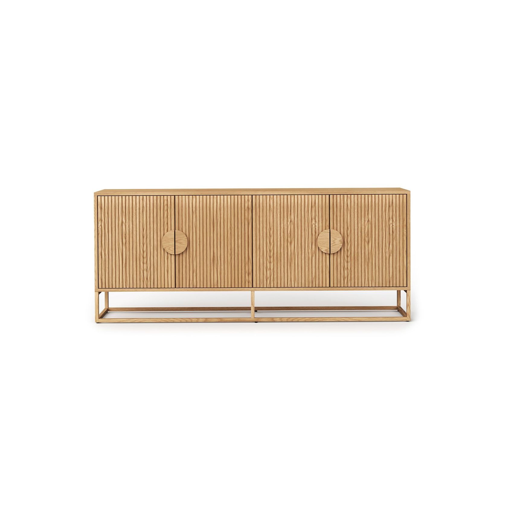 Braxton Ripple Slatted Sideboard | 180cm | Natural Oak | ArchiPro AU