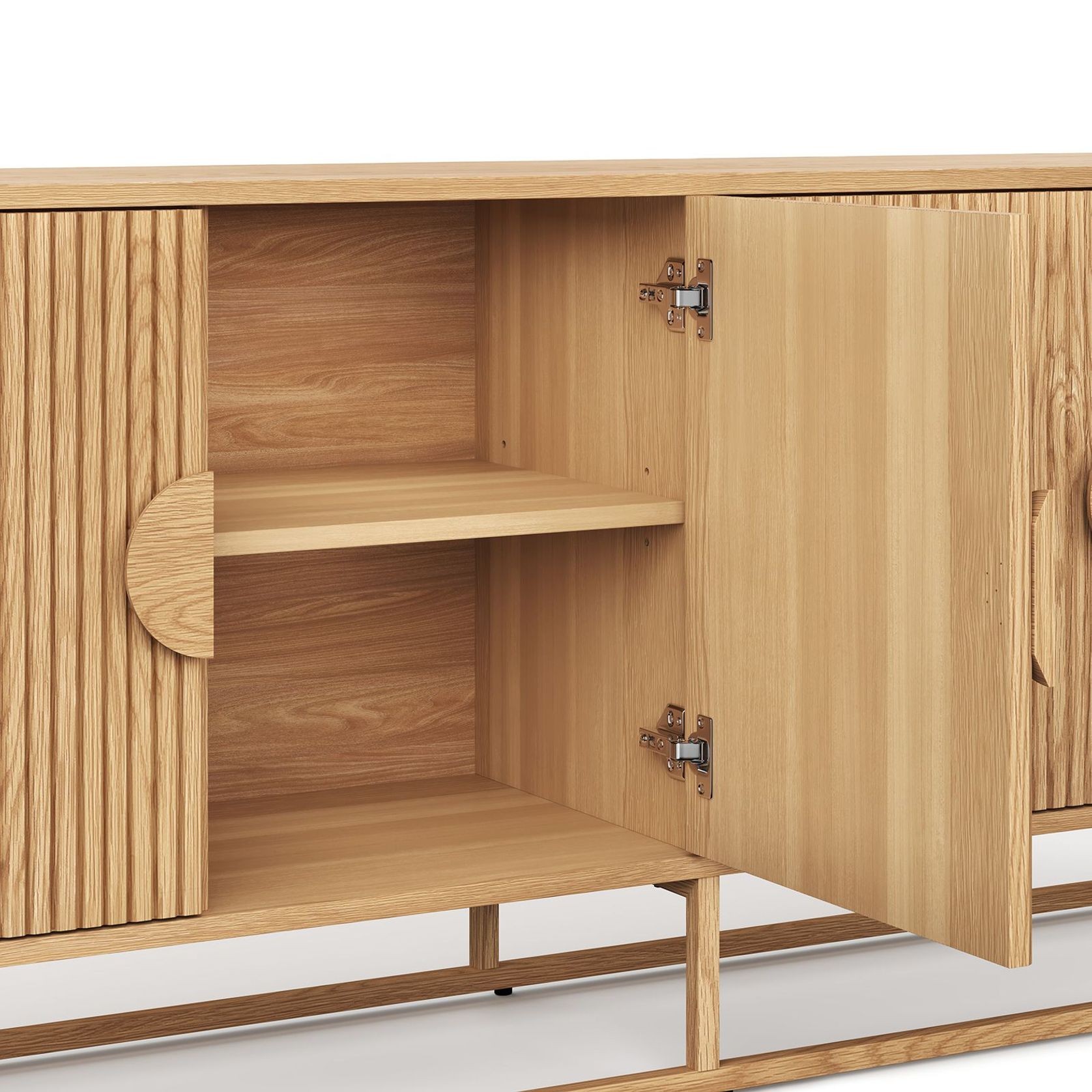 Braxton Ripple Slatted Sideboard | 180cm | Natural Oak | ArchiPro AU