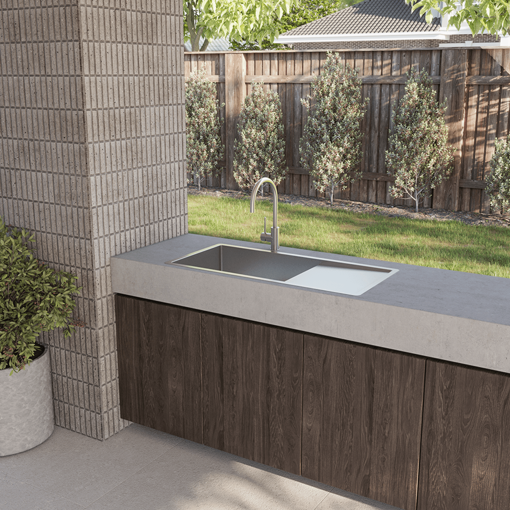 Chandler 950x450 Alfresco 316 Stainless Steel Sink | ArchiPro AU
