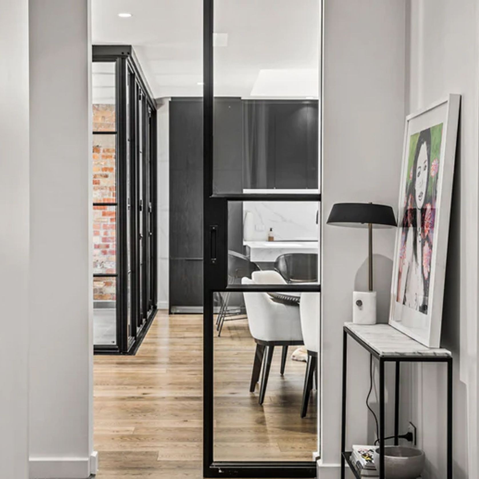 Steel Frame Glass Internal Sliding Doors - Galvanised P | ArchiPro AU