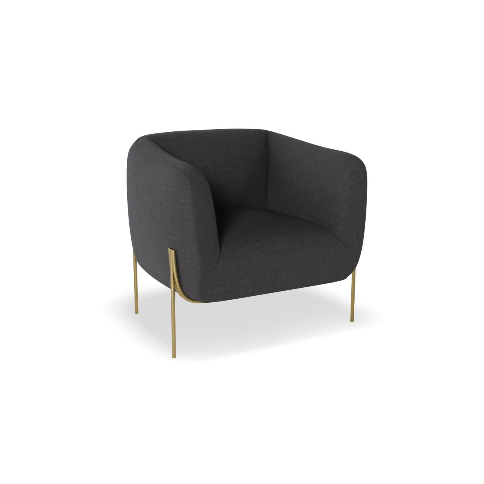 Belle Lounge Chair -Storm Grey Brushed Matt Bronze Legs | ArchiPro AU