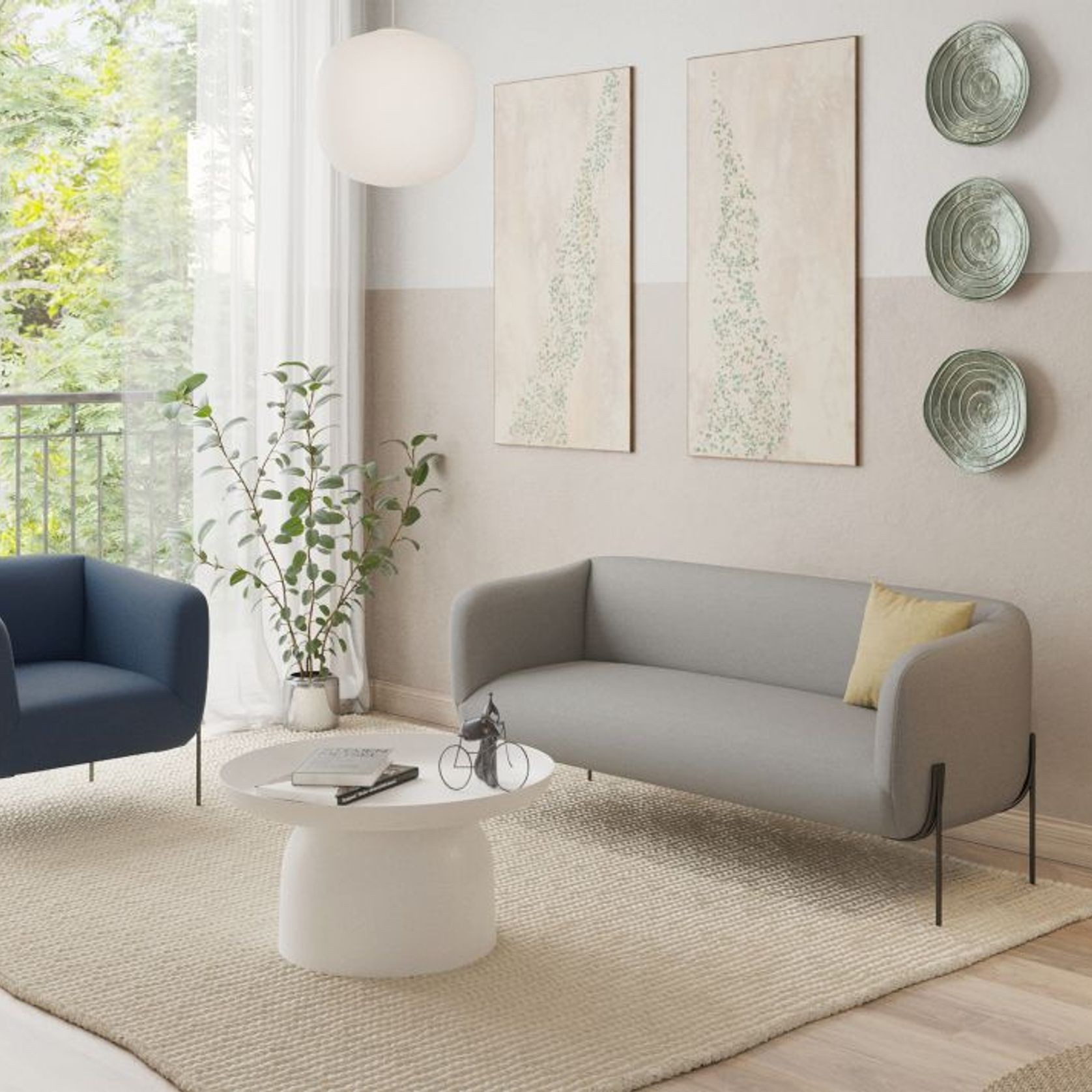 Belle Lounge Chair-Midnight Blue Brushed Matt Gold Legs | ArchiPro AU