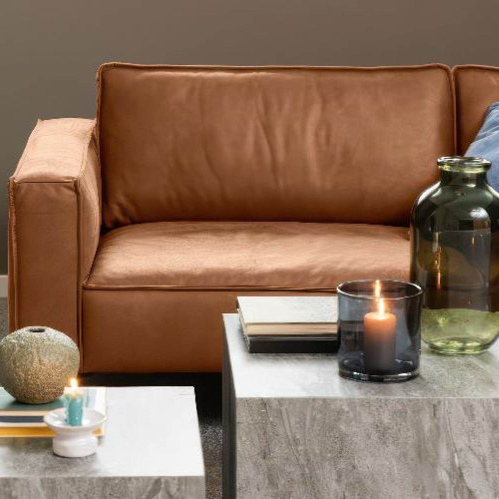 Enzo 3 Seat Sofa - Leather Mix | ArchiPro AU