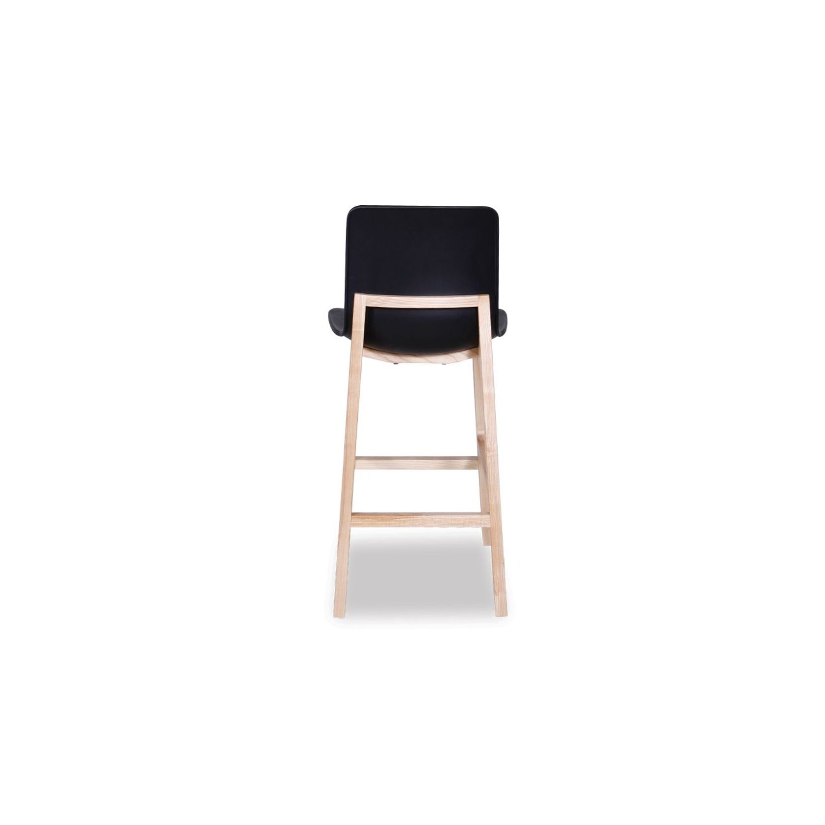 Ara Stool - Natural - Black Shell - Kitchen Bench Seat Height 65cm ...