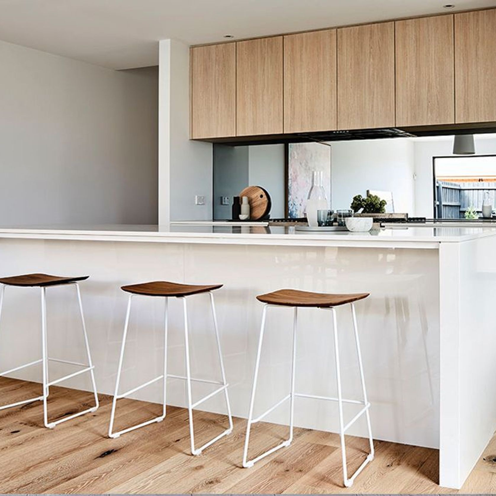 Winnie Stool - Black Leather - 66cm (Kitchen Bench Height) | ArchiPro AU