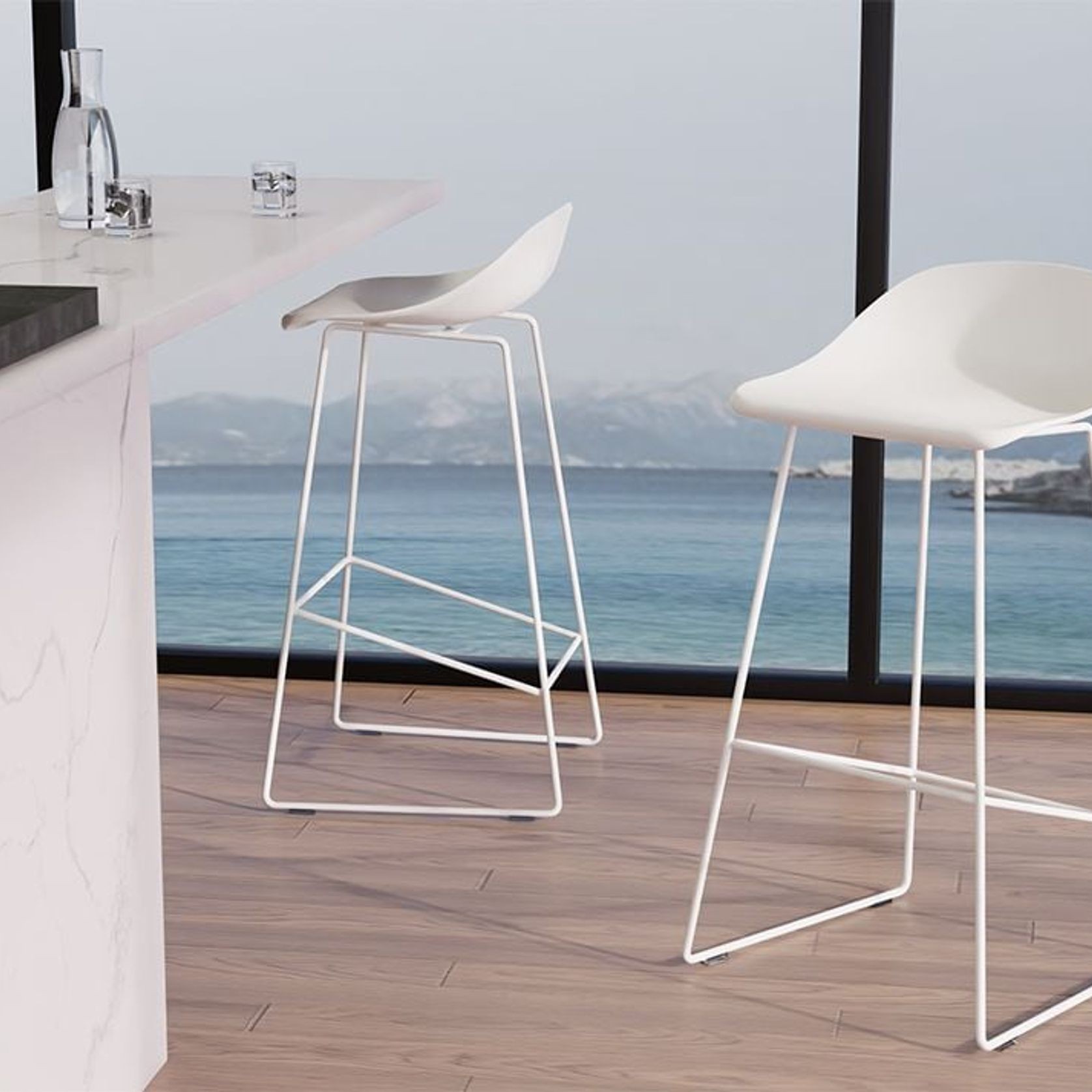Pop Stool - White Frame and Shell Seat | ArchiPro AU
