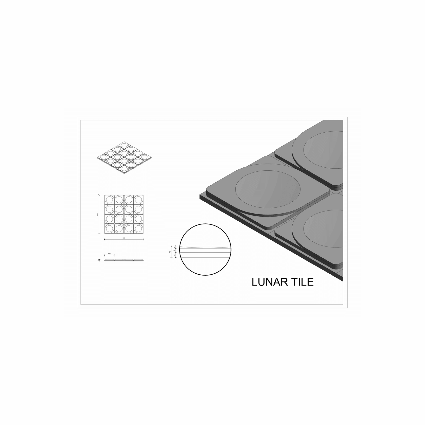 Roctex Lunar Tile 3D Wall Panel | ArchiPro AU