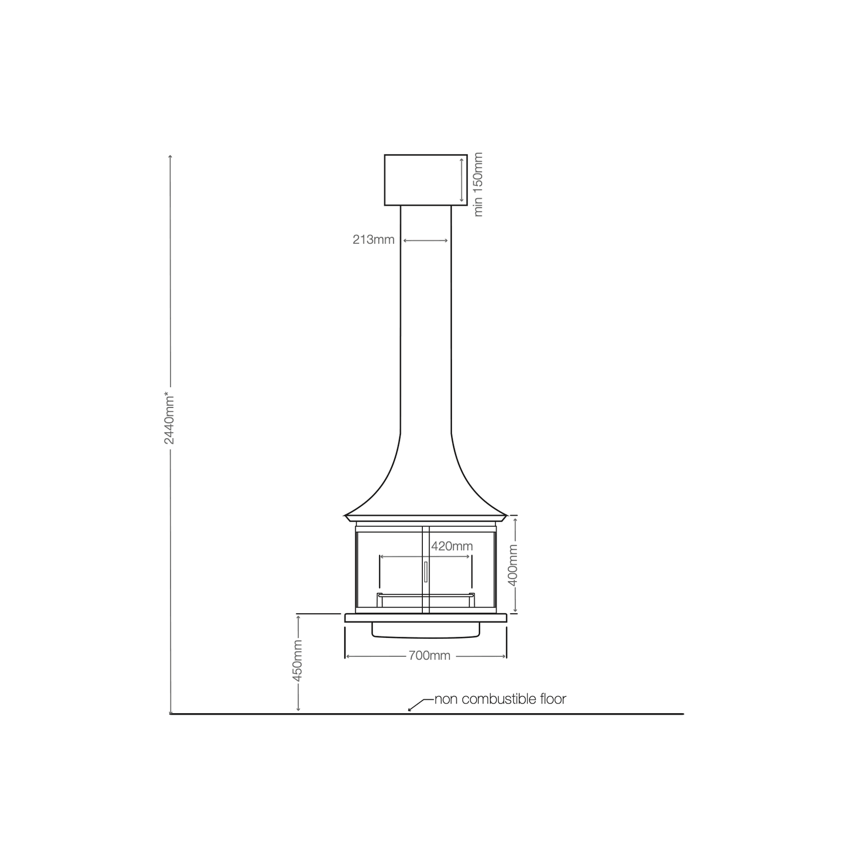 JC Bordelet Lea 998 - Suspended Wood Fireplace | ArchiPro AU