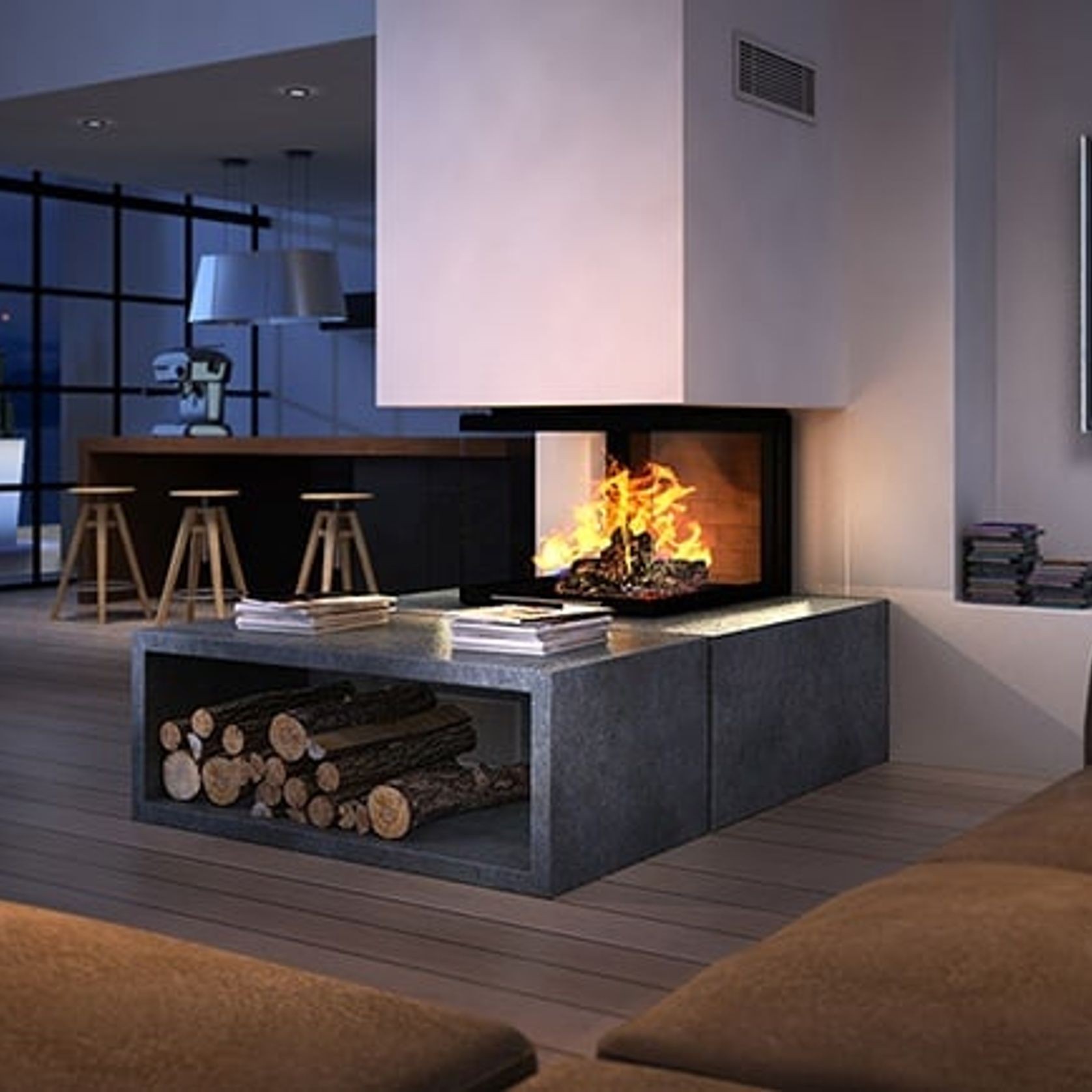 Cheminee Chazelles D1000EPI Designer Wood Fireplace | ArchiPro AU