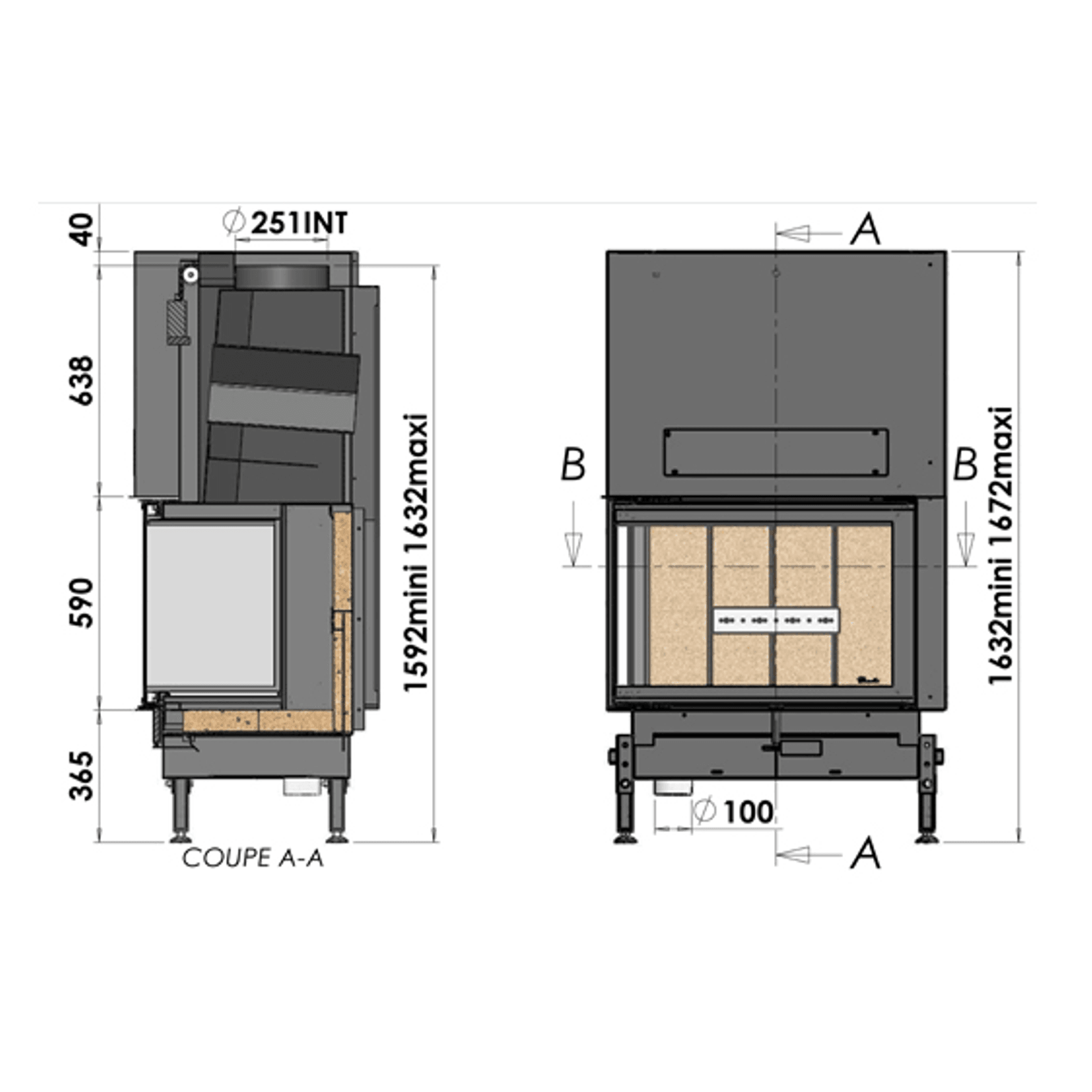 Cheminee Chazelles D1000VAG Designer Wood Fireplace | ArchiPro AU