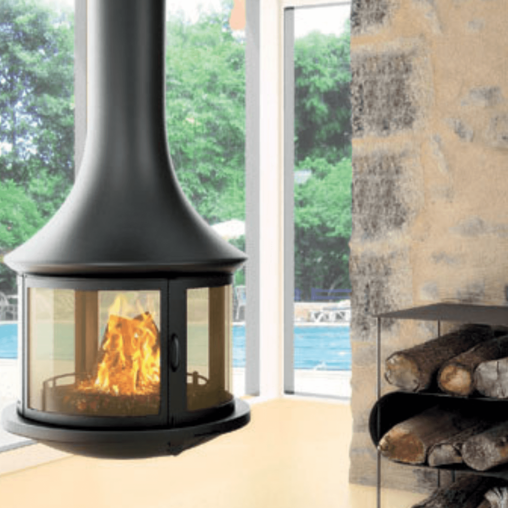 JC Bordelet Lea 998 - Suspended Wood Fireplace | ArchiPro AU