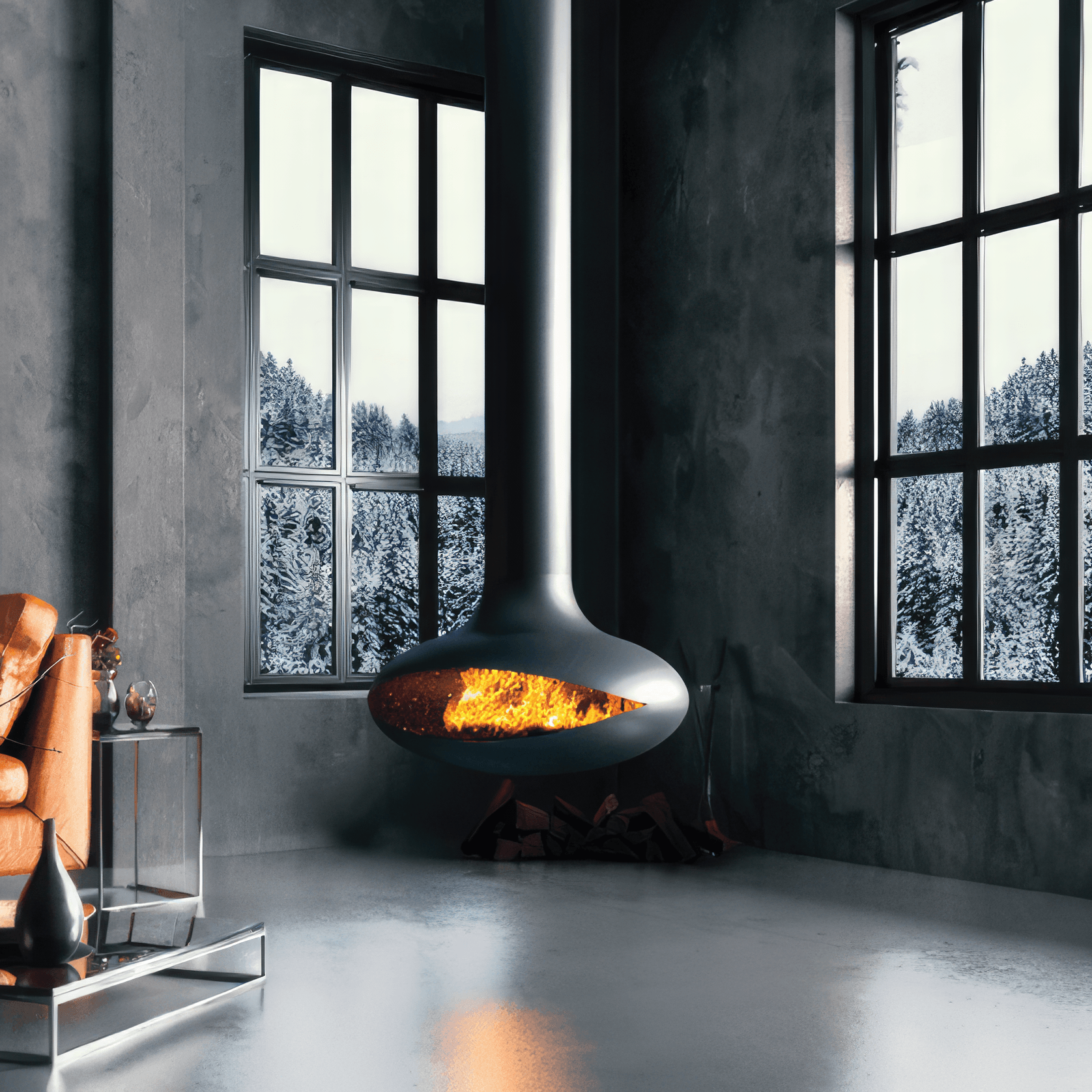 Zen Suspended Elegante Wood Fireplace | ArchiPro AU