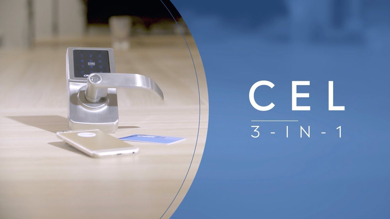 Carbine Electronic Door Lever Set Touch Screen Satin Nickel CEL-3IN1 ...