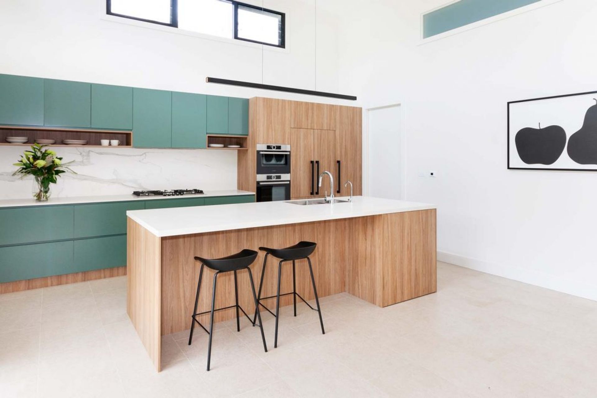 Modern Timber Grain Kitchen, Gladesville by Premier Kitchens Australia ...