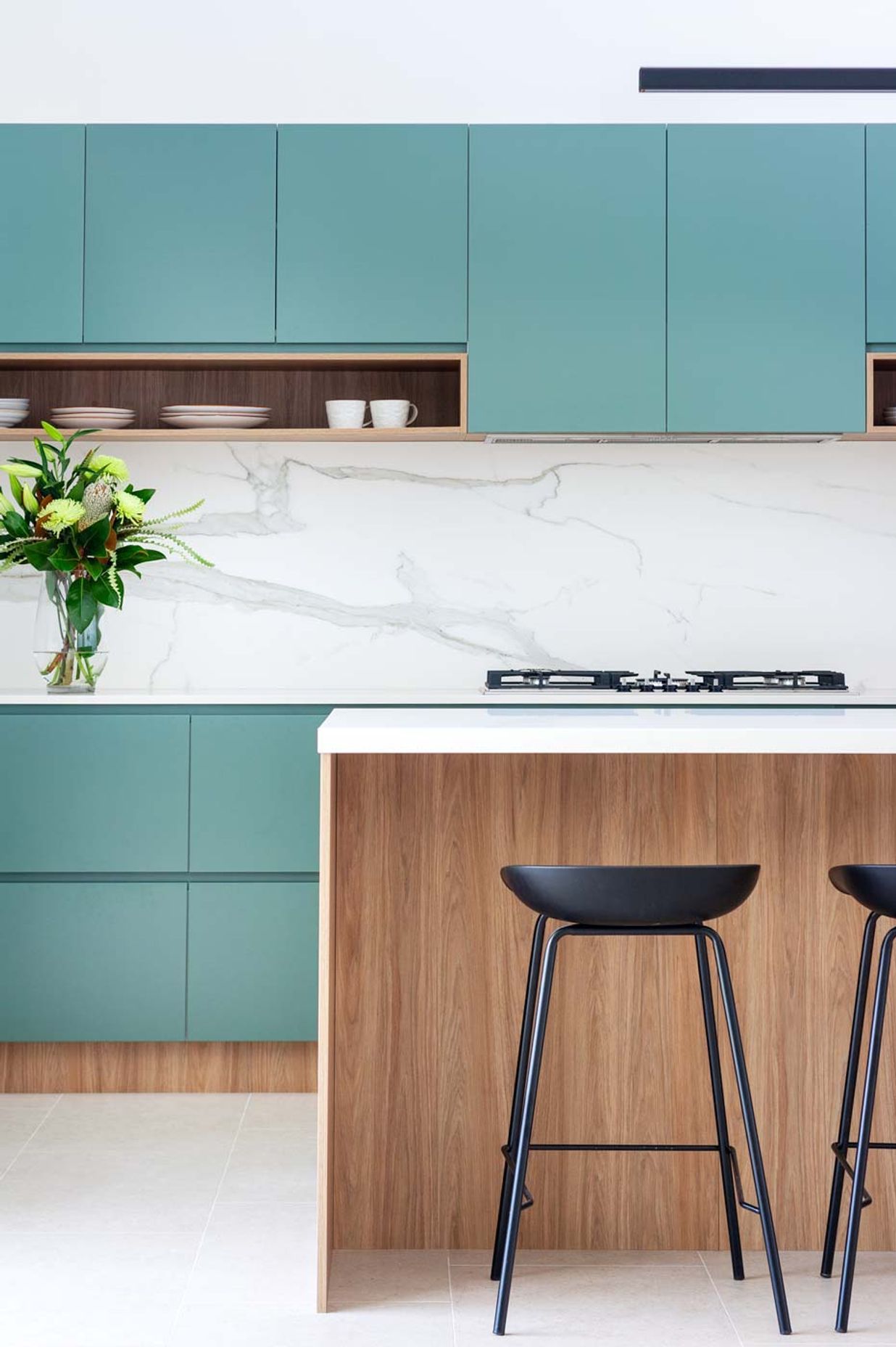Modern Timber Grain Kitchen, Gladesville by Premier Kitchens Australia ...