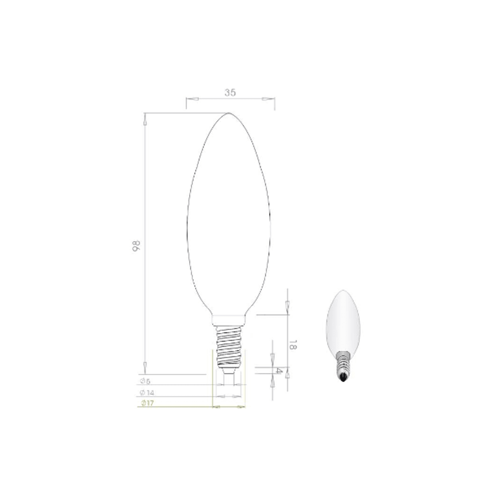 LED Candle Filament Bulb C35 | ArchiPro AU