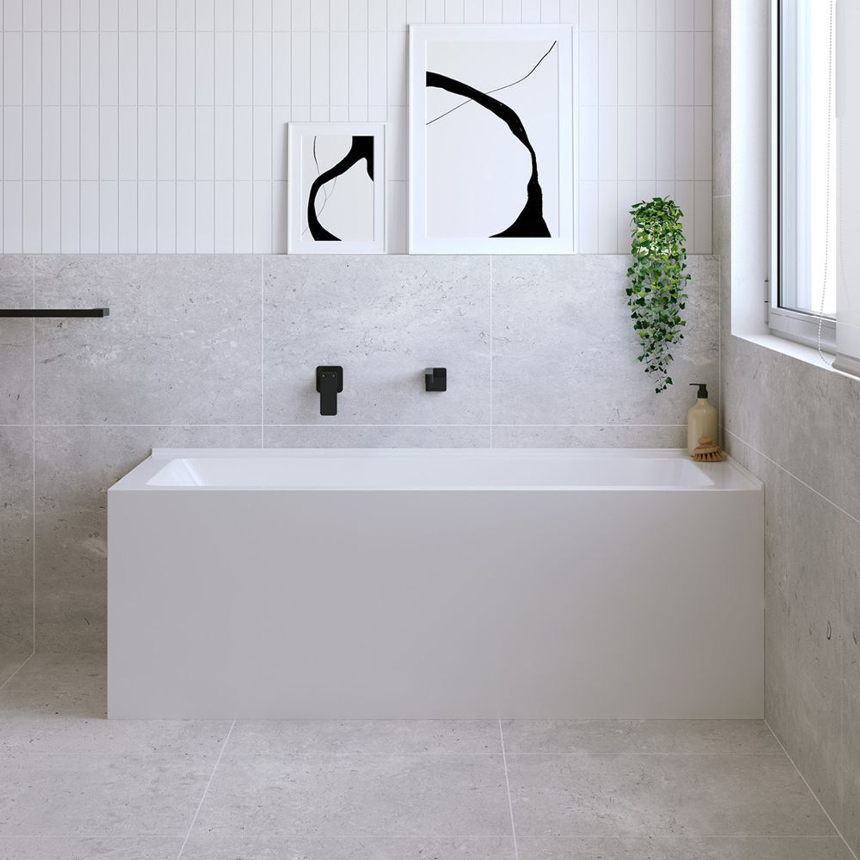 Sentor Acrylic Corner Bath with Overflow | ArchiPro AU