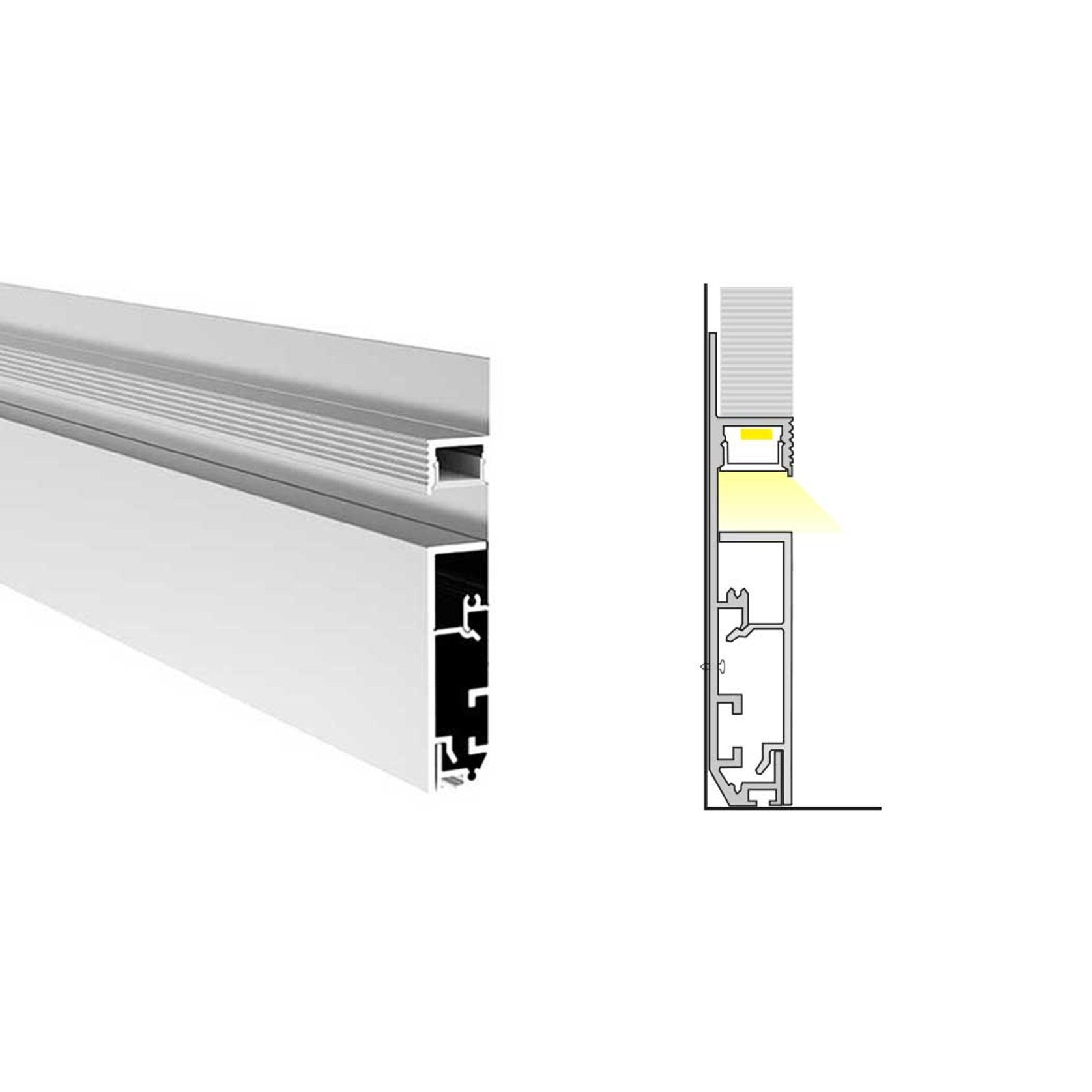021 LED Baseboard Profile with Narrow Light Band Effect | ArchiPro AU