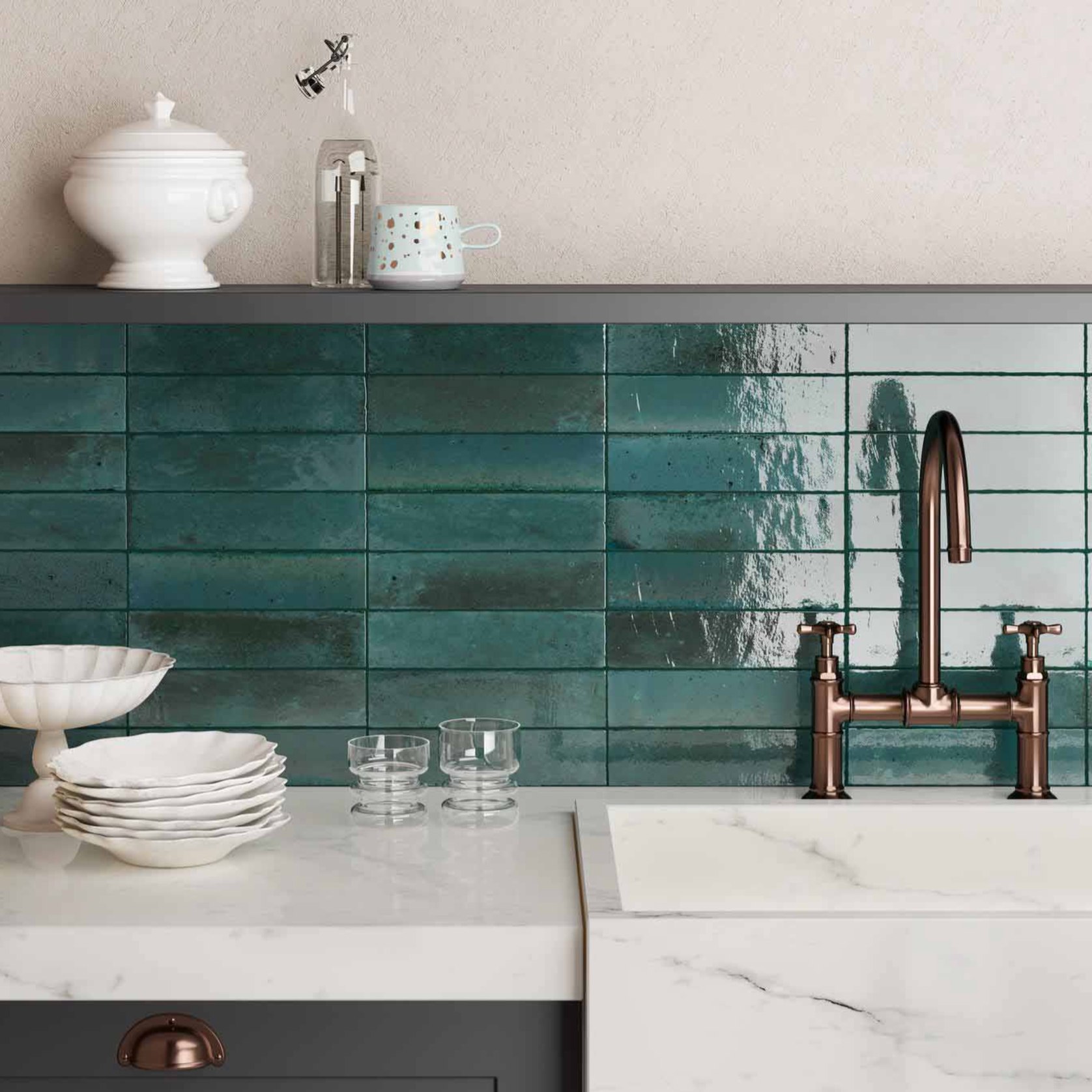 Arendal Blue Gloss 240x60x10mm Wall Tile | ArchiPro AU