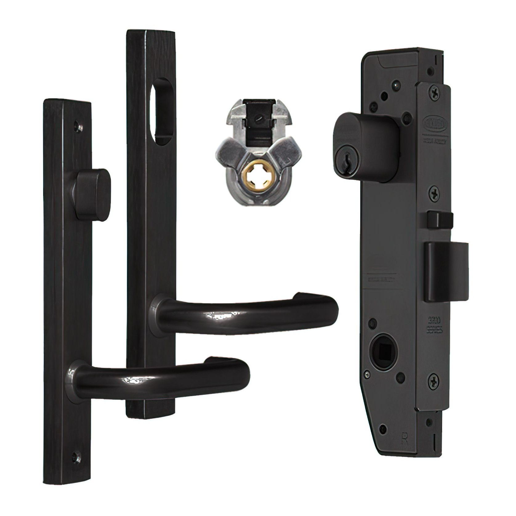 Lockwood Narrow Mortice Lock Kit Cyl/Turn/Handles Black | ArchiPro AU