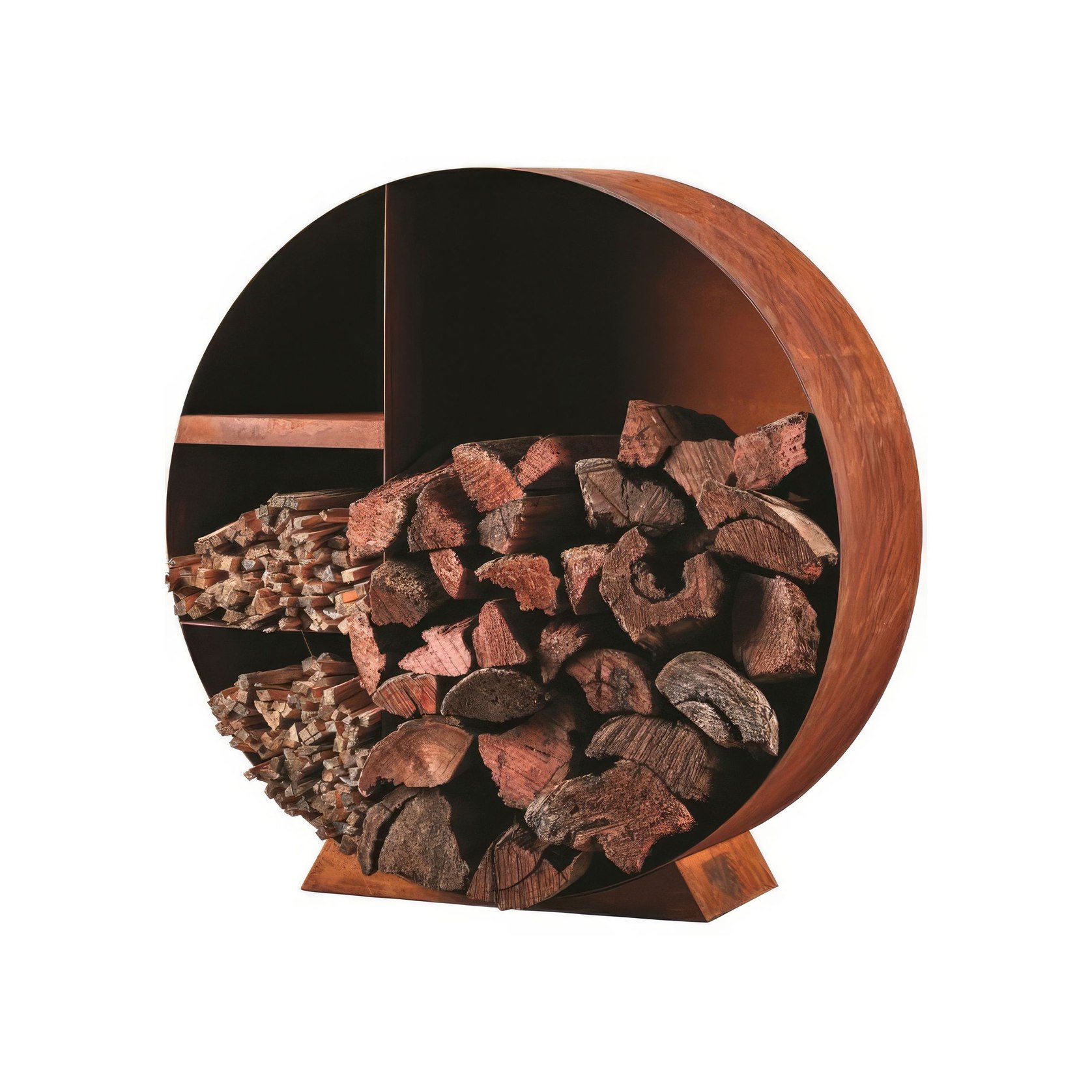 1000 Corten Wood Stacker Round | ArchiPro AU