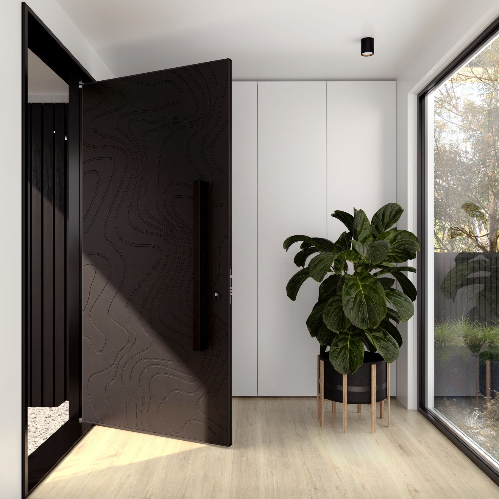 Meta 4 Patterned Aluminium FL Door | ArchiPro AU
