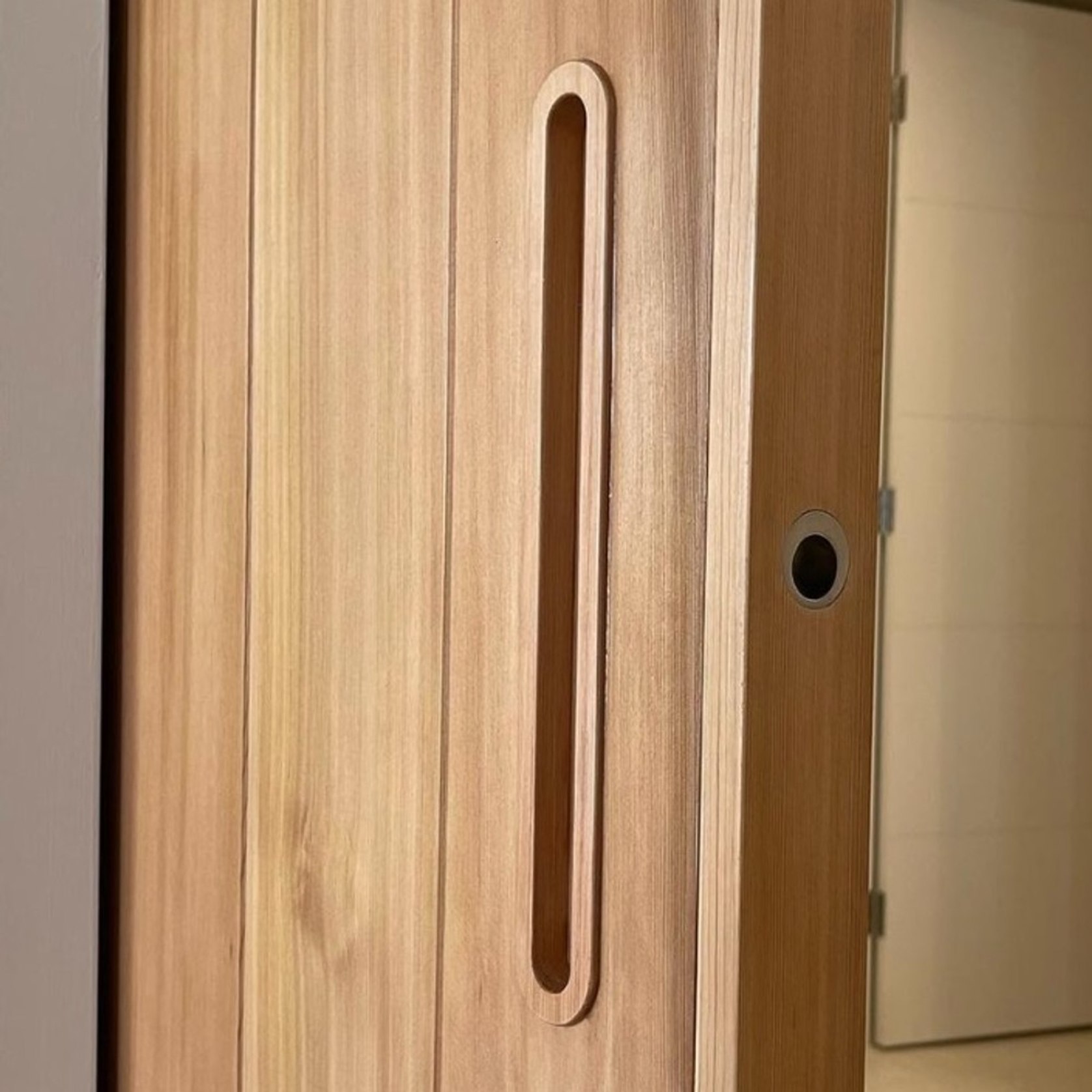 Setto Long Rounded - Timber Door Handle - SDH010b | ArchiPro AU
