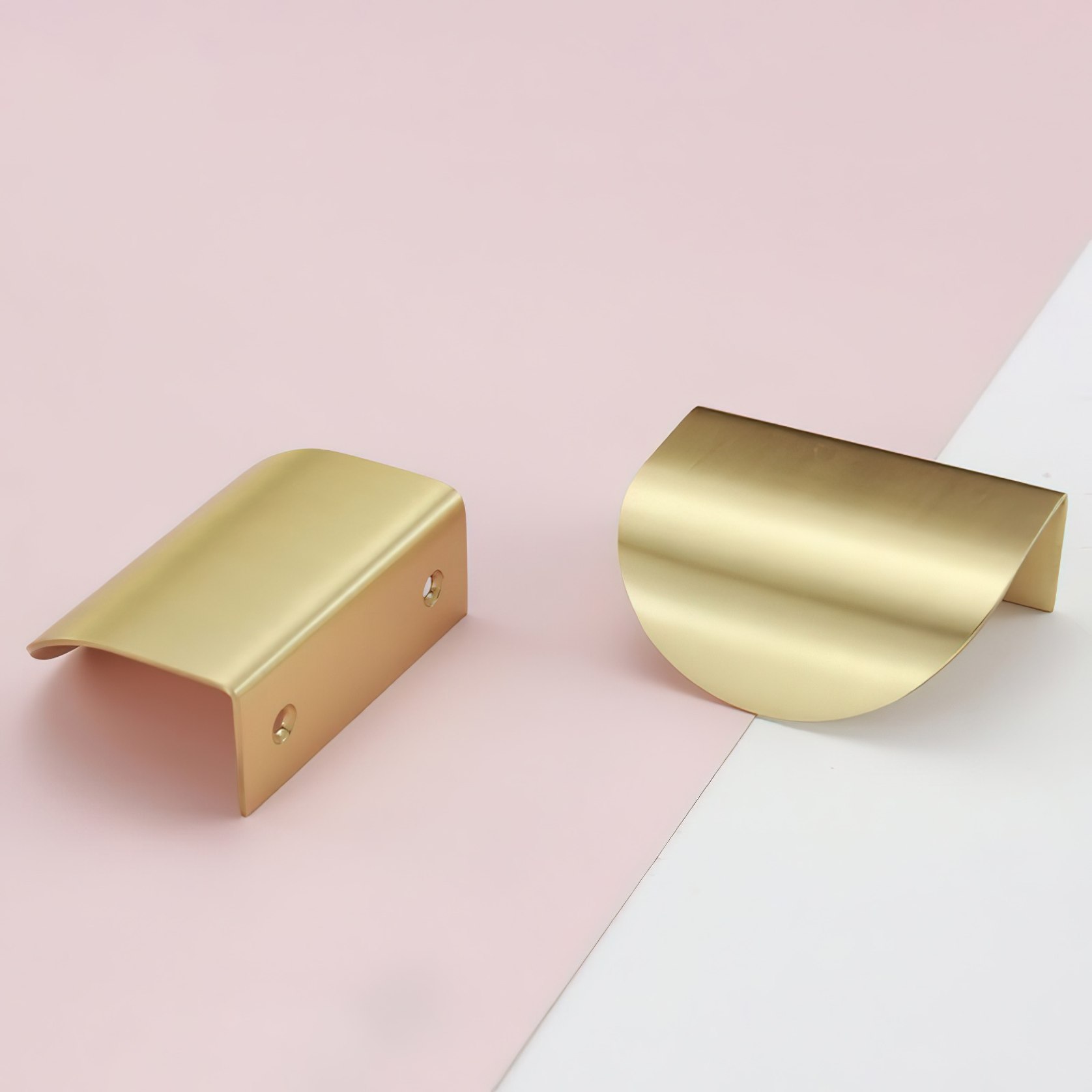 Brass Kitchen Lip Pull Handles | Round | ArchiPro AU