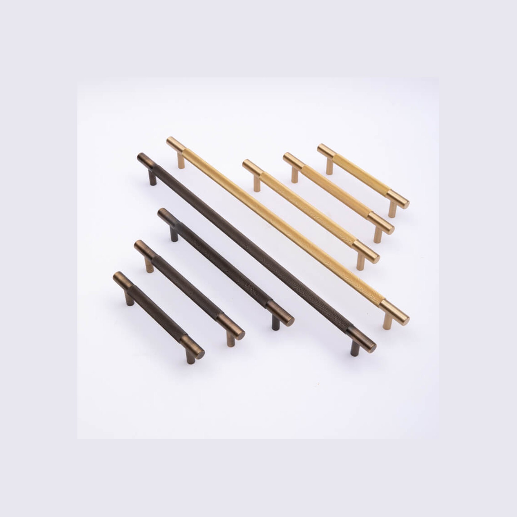 Kitchen Knurled handles solid Brass /aged antique brass Tallow Beach | ArchiPro AU