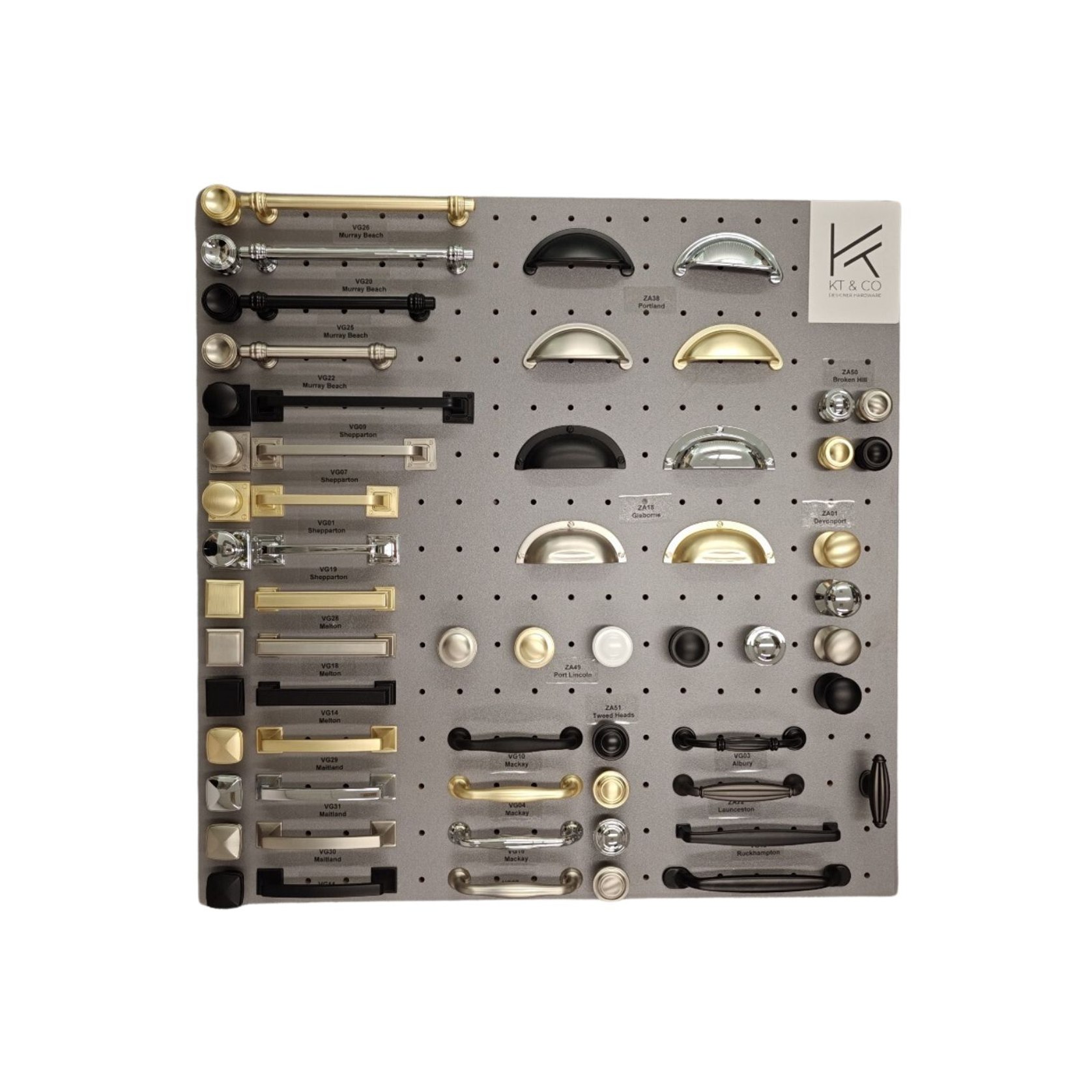 Kitchen handles display board - hampton collection | ArchiPro AU