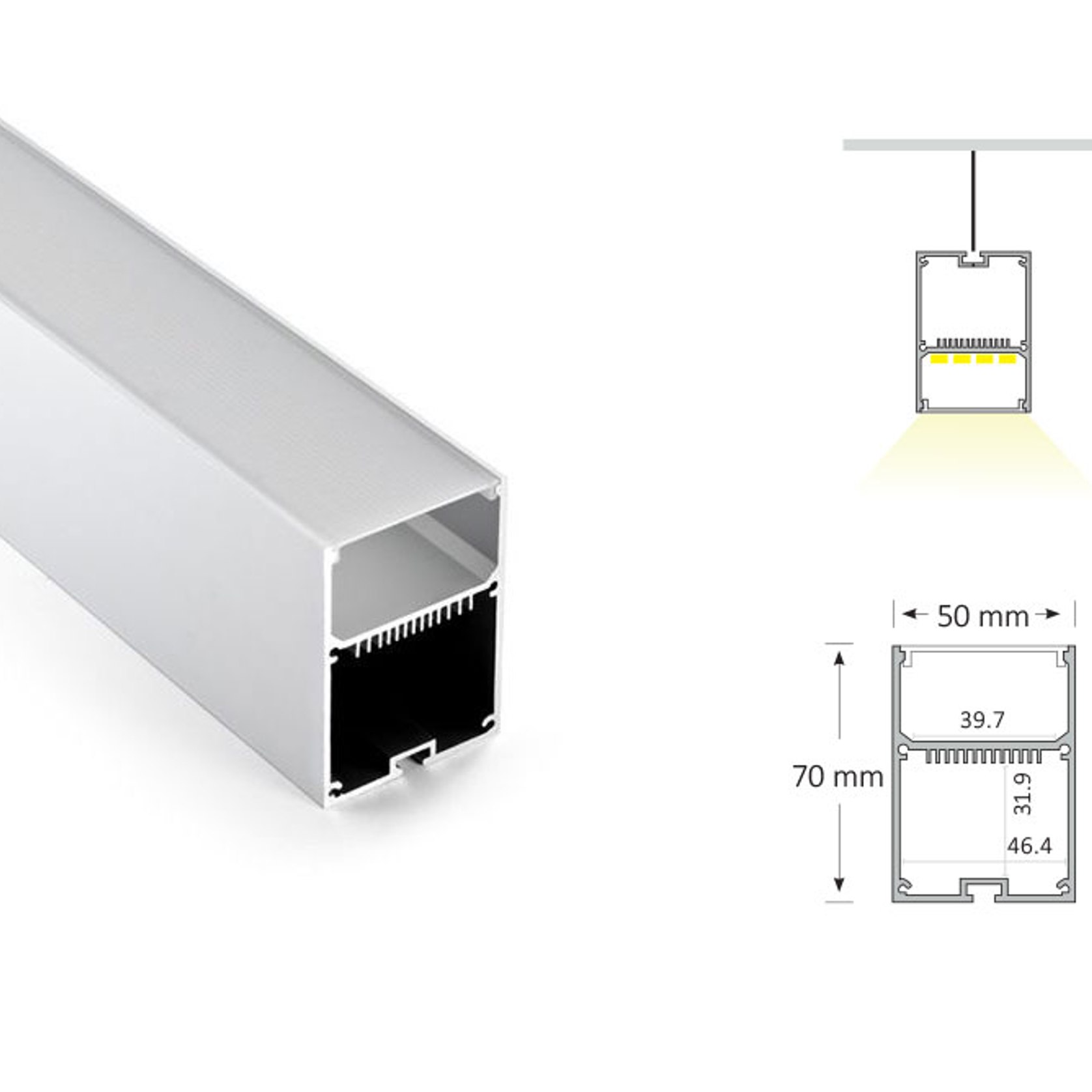 Suspended Tall Narrow Rectangular Extrusion | ArchiPro AU