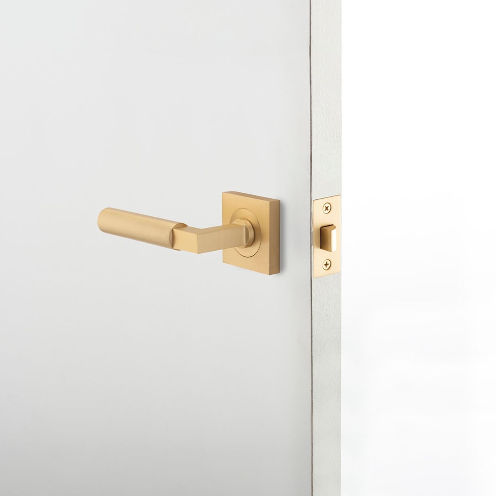 Iver Berlin Door Lever Handle on Square Rose Passage | ArchiPro AU