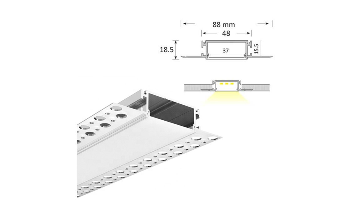 Medium Size Plaster-in Trimless Extrusion - Linear Lighting AU | ArchiPro