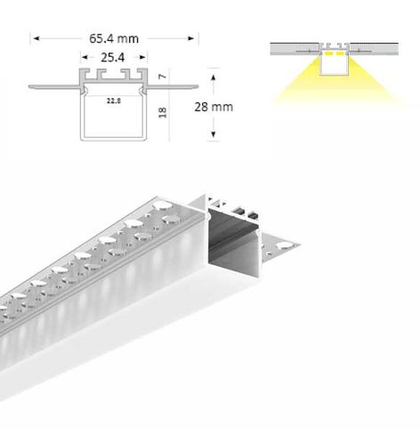 Plaster in Linear LED with Square Diffuser - BoscoLighting | ArchiPro AU