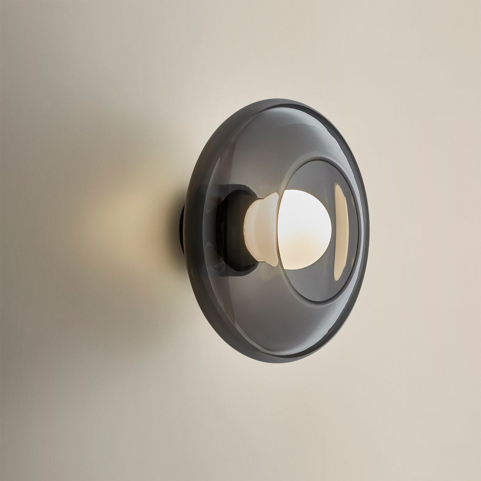 Haze Glass Wall Light in Smoke | ArchiPro AU