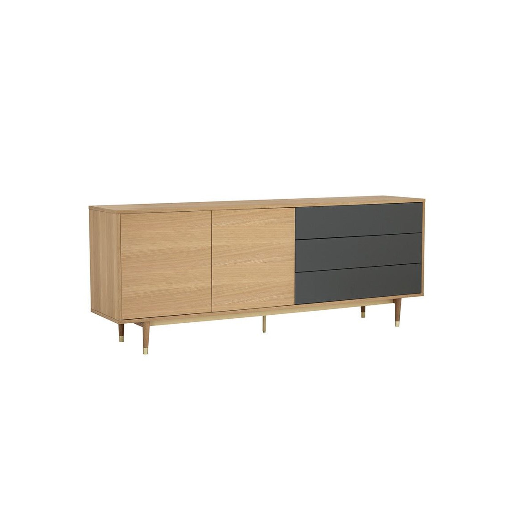 HOUSTON 200cm Sideboard Buffet - Oak & Grey | ArchiPro AU
