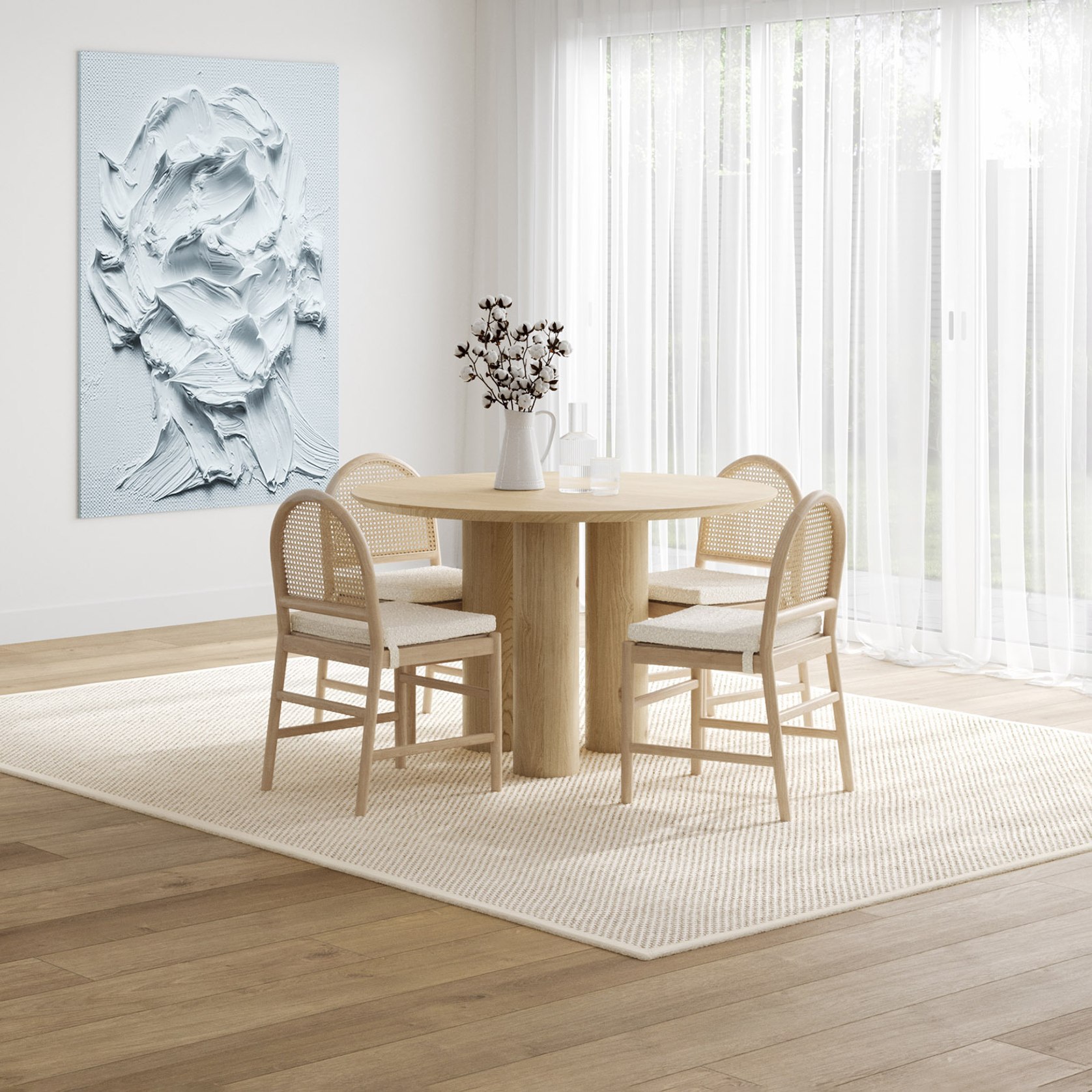Pila 120cm Round Oak Dining Table | Natural | ArchiPro AU