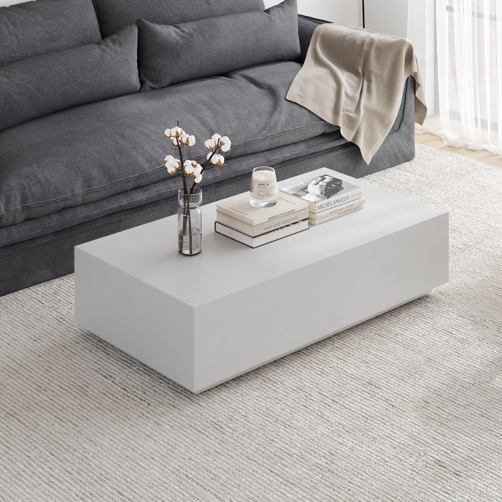 Plade Concrete Coffee Table| Indoor & Outdoor | Grey | ArchiPro AU