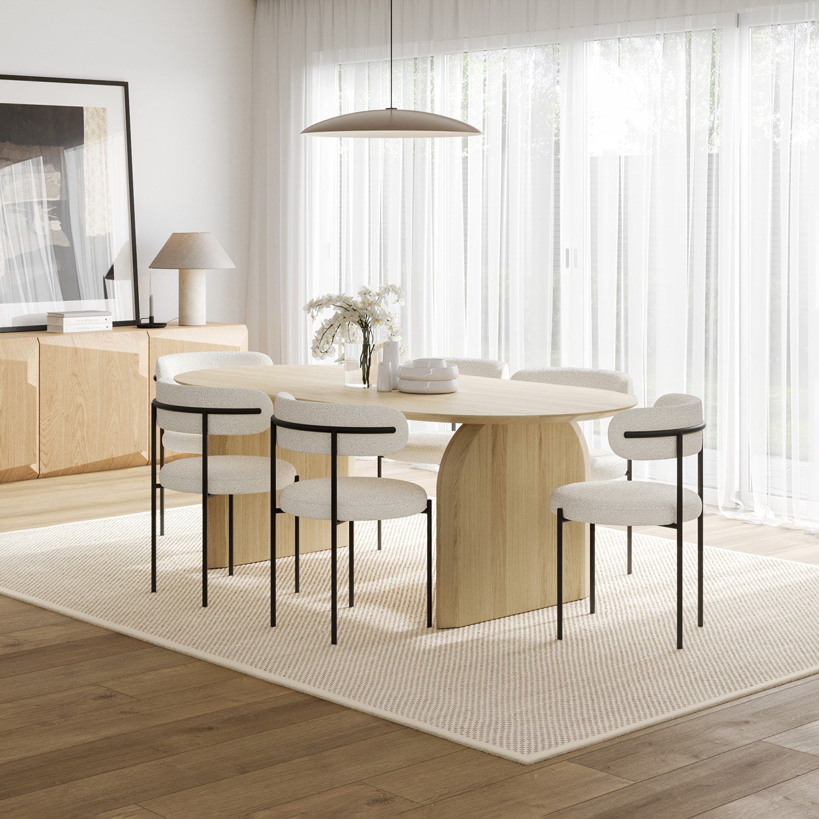 Arco 200cm Oval Oak Dining Table | Natural | ArchiPro AU