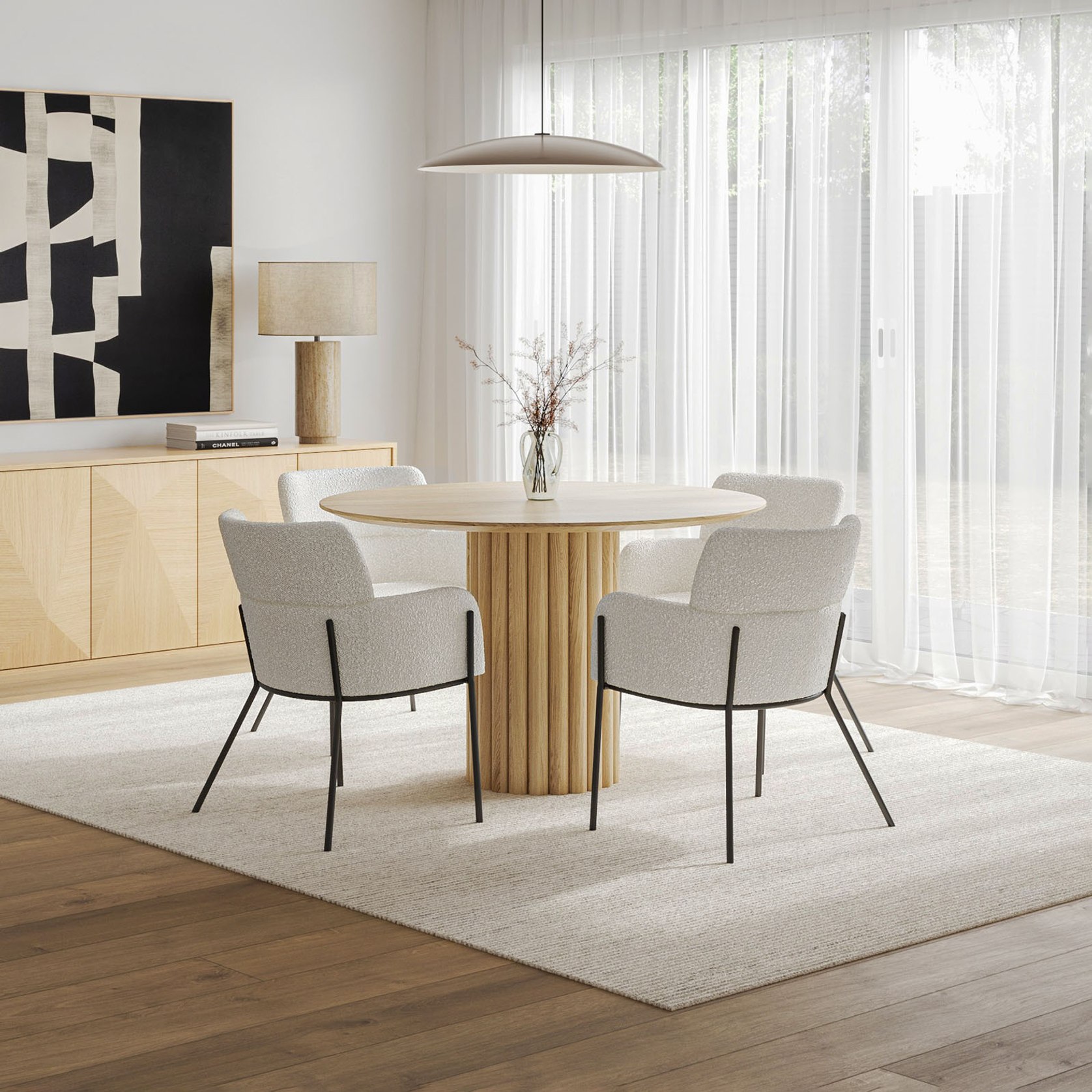 Kara 120cm Round Oak Dining Table | Natural | ArchiPro AU