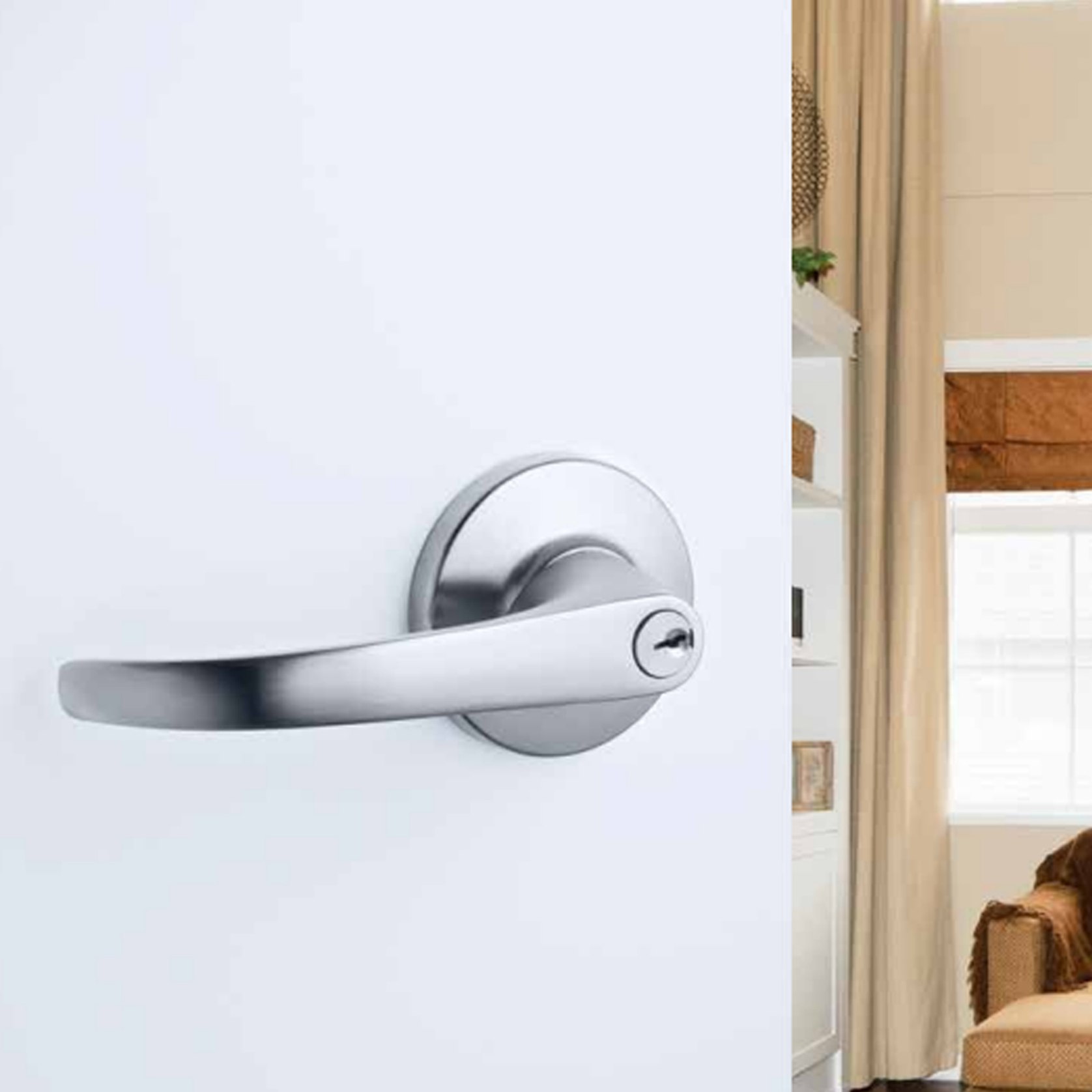 Lockwood 930 Series Entrance Lever Set Satin Chrome Fire Rated 930SC ...