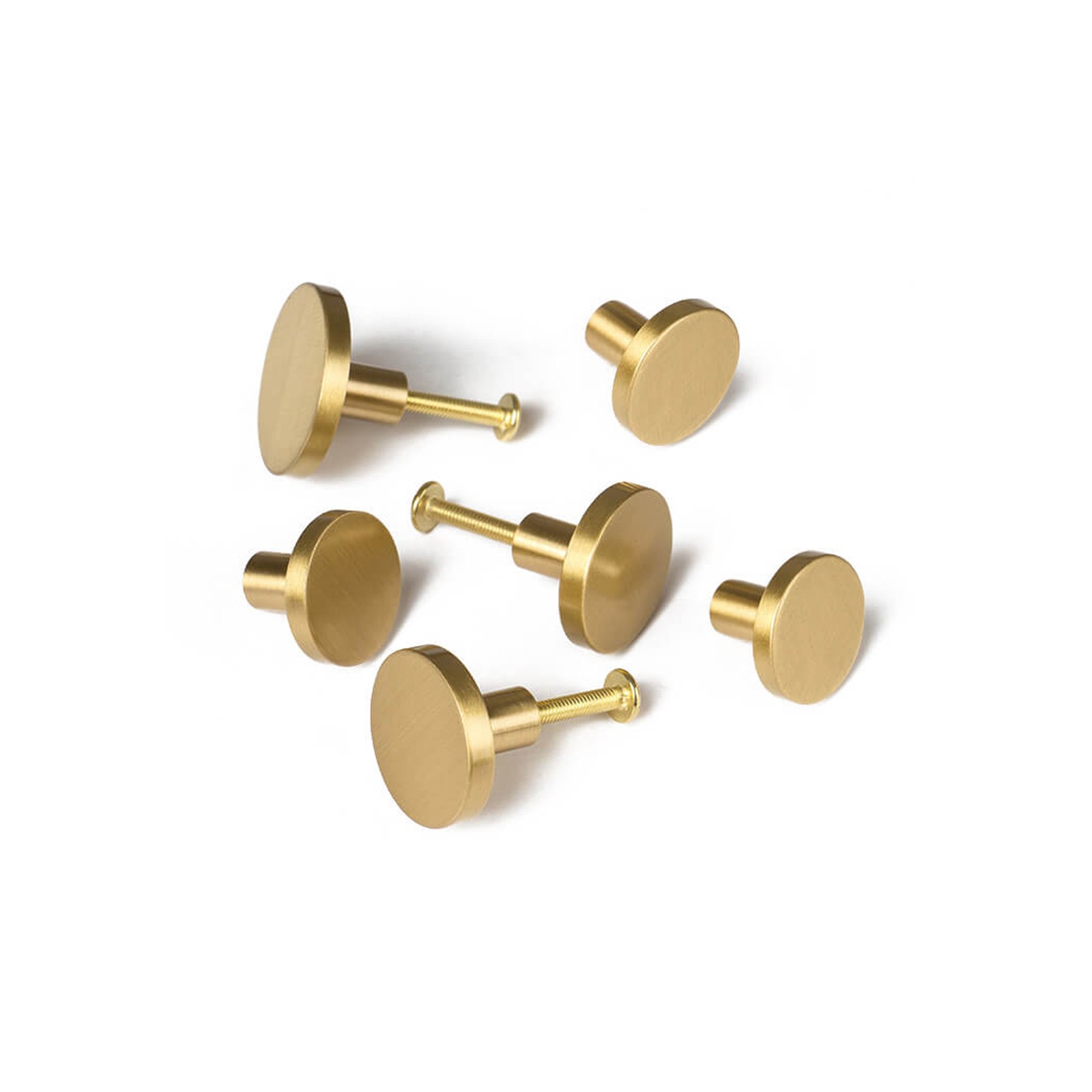 Kitchen button round knobs solid brass | ArchiPro AU