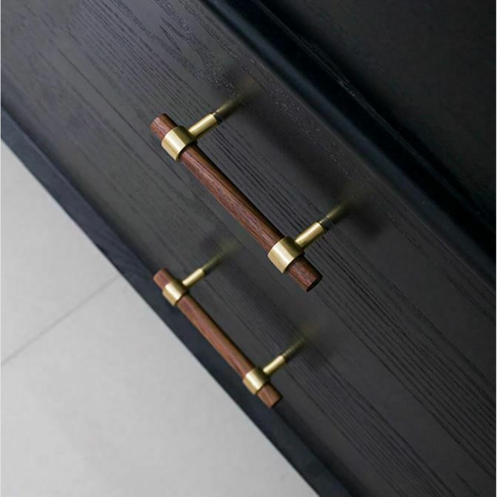 kitchen drawer handles walnut wood solid brass Cable Beach | ArchiPro AU