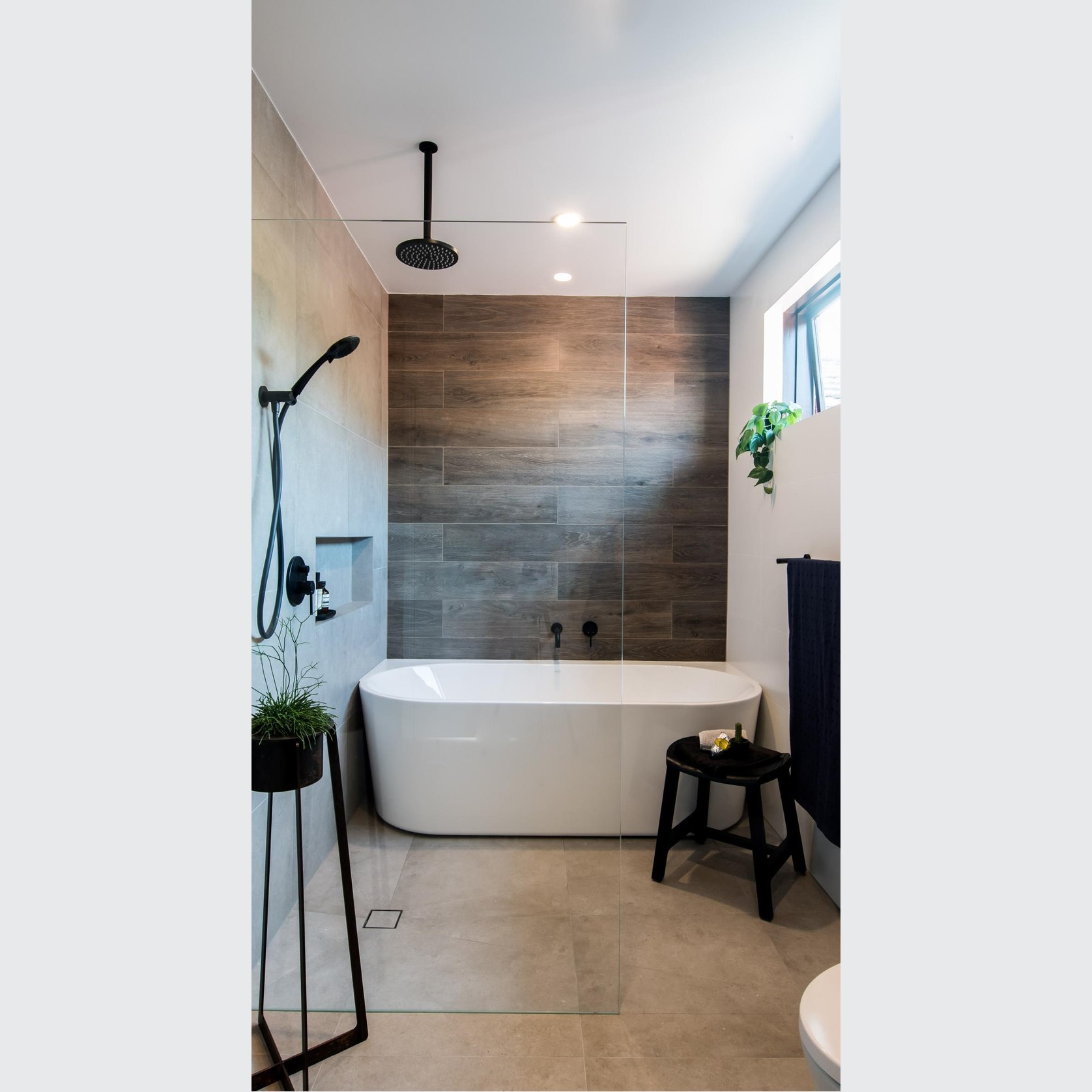 Round Ceiling Shower Arm 300mm - Matte Black | ArchiPro AU