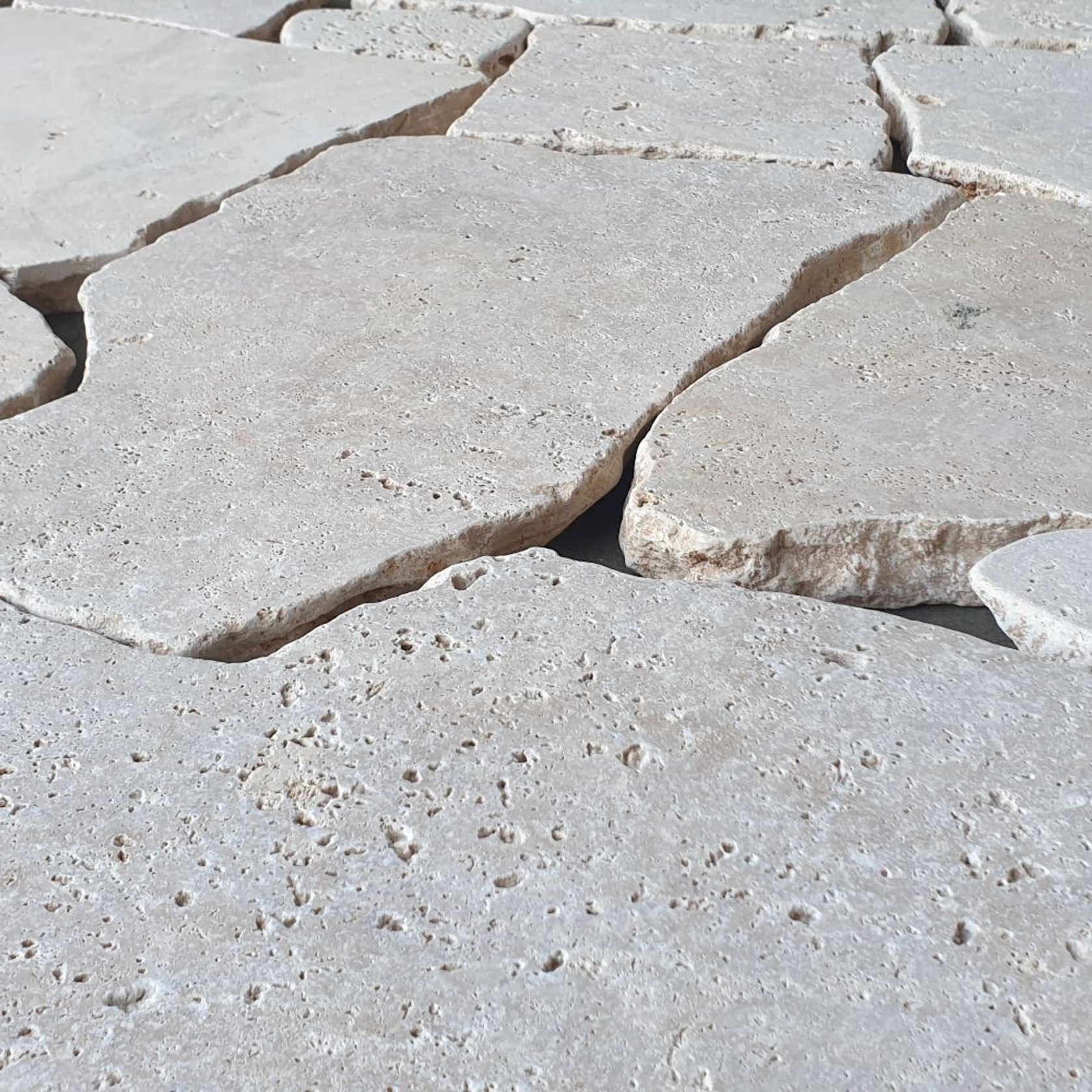 30mm Ivory Travertine Crazy Paving | ArchiPro AU