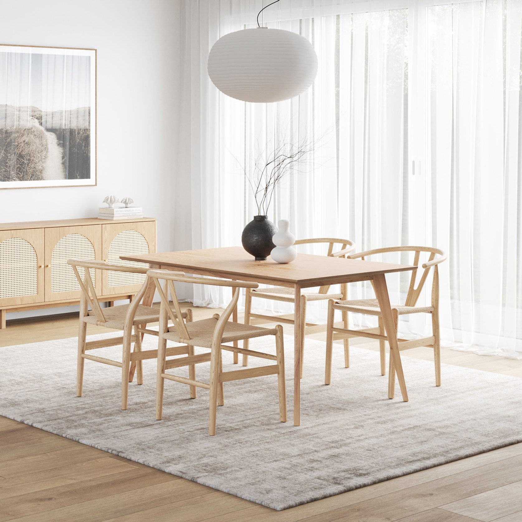Bruno 150cm Rectangular Dining Table | Natural Oak | ArchiPro AU